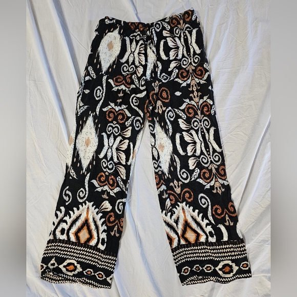 Pants & Jumpsuits | Bohemian Black And White Patterned Pants | Poshmark